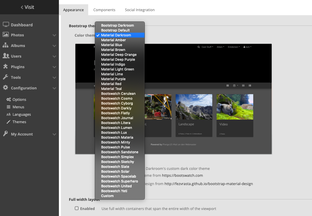Bootstrap Darkroom: a new theme available on Piwigo.com