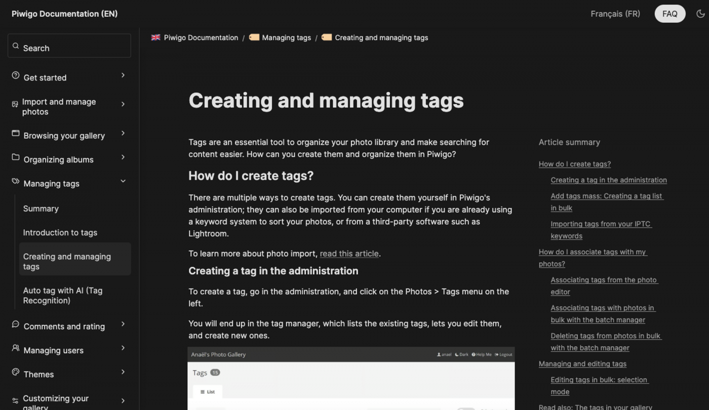 The new Piwigo documentation is now available! - The Piwigo.com Blog